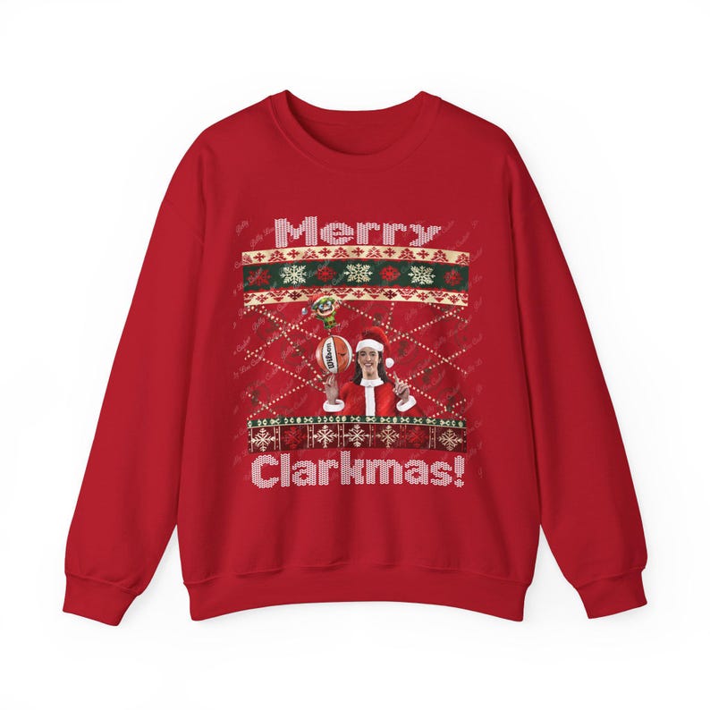 Caitlin Clark Ugly Christmas Sweater Merry Clarkmas Unisex Heavy Blend ...