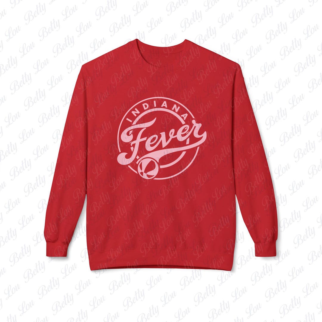 Indiana Fever Pink Logo on Red Unisex Midweight Softstyle Fleece ...