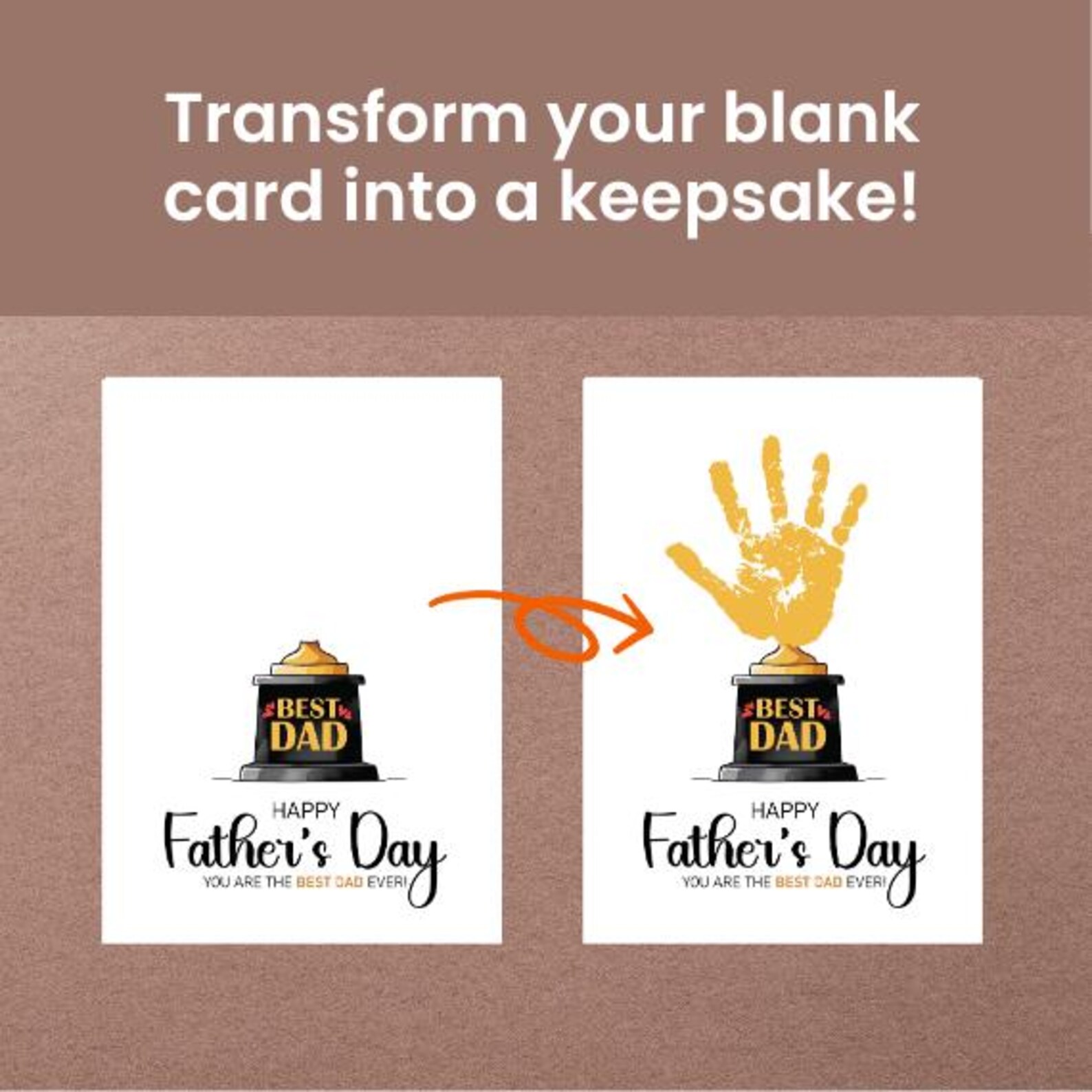 Father’s Day Handprint Gift, Handprint Art, Best Dad Keepsake Handprint ...