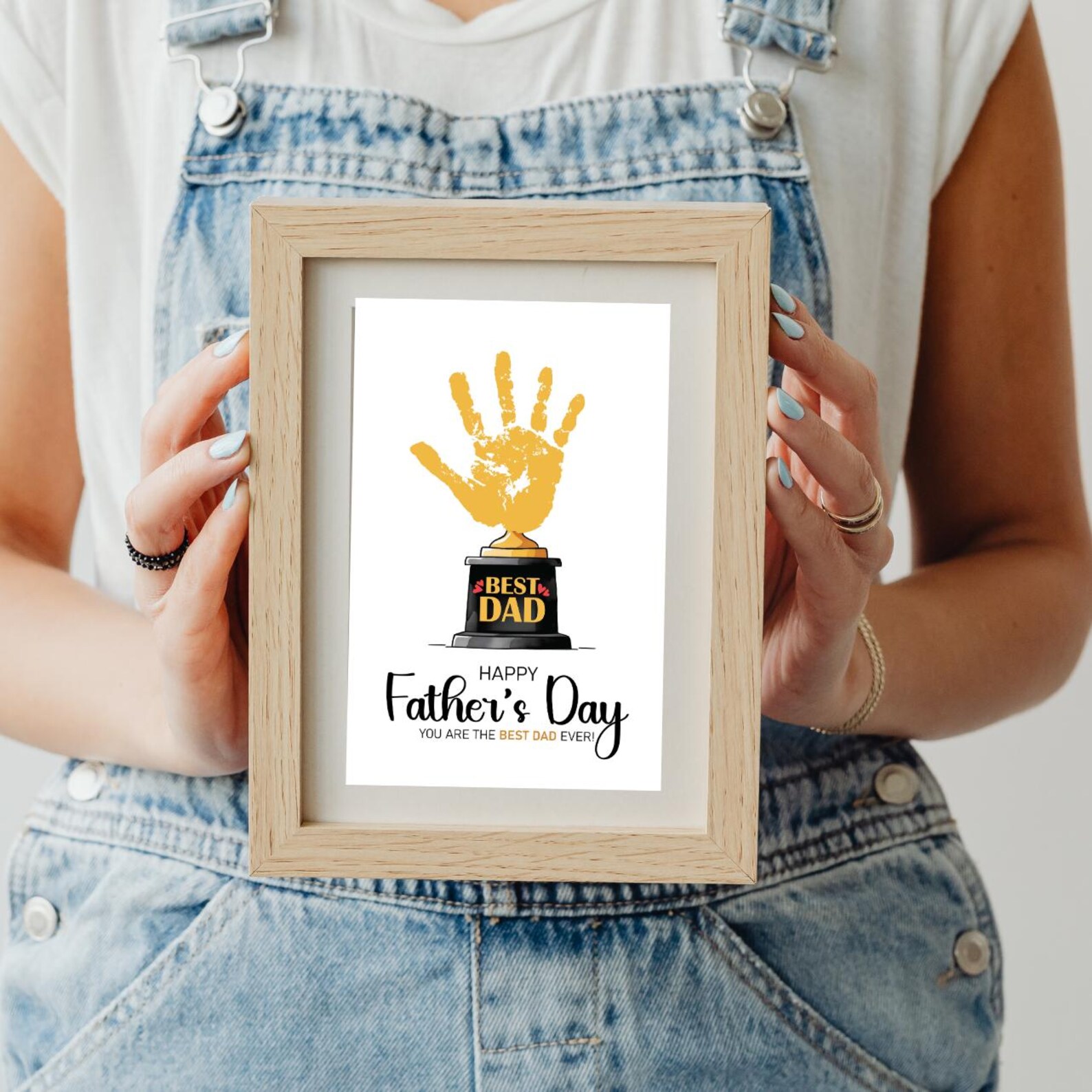 Father’s Day Handprint Gift, Handprint Art, Best Dad Keepsake Handprint ...