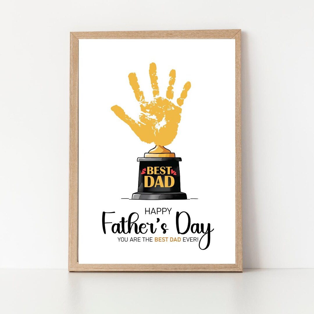 Father’s Day Handprint Gift, Handprint Art, Best Dad Keepsake Handprint ...