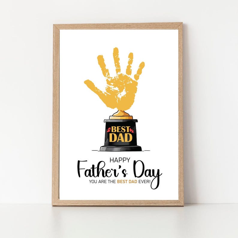 Father’s Day Handprint Gift, Handprint Art, Best Dad Keepsake Handprint ...