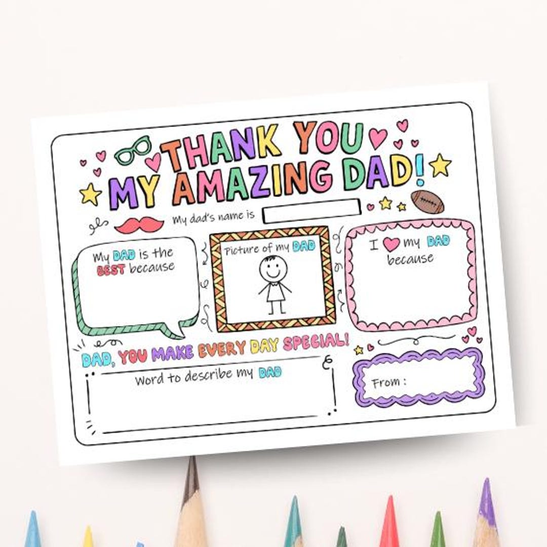 My Amazing Dad – Father’s Day Printable Gift From Kids | DIY ...