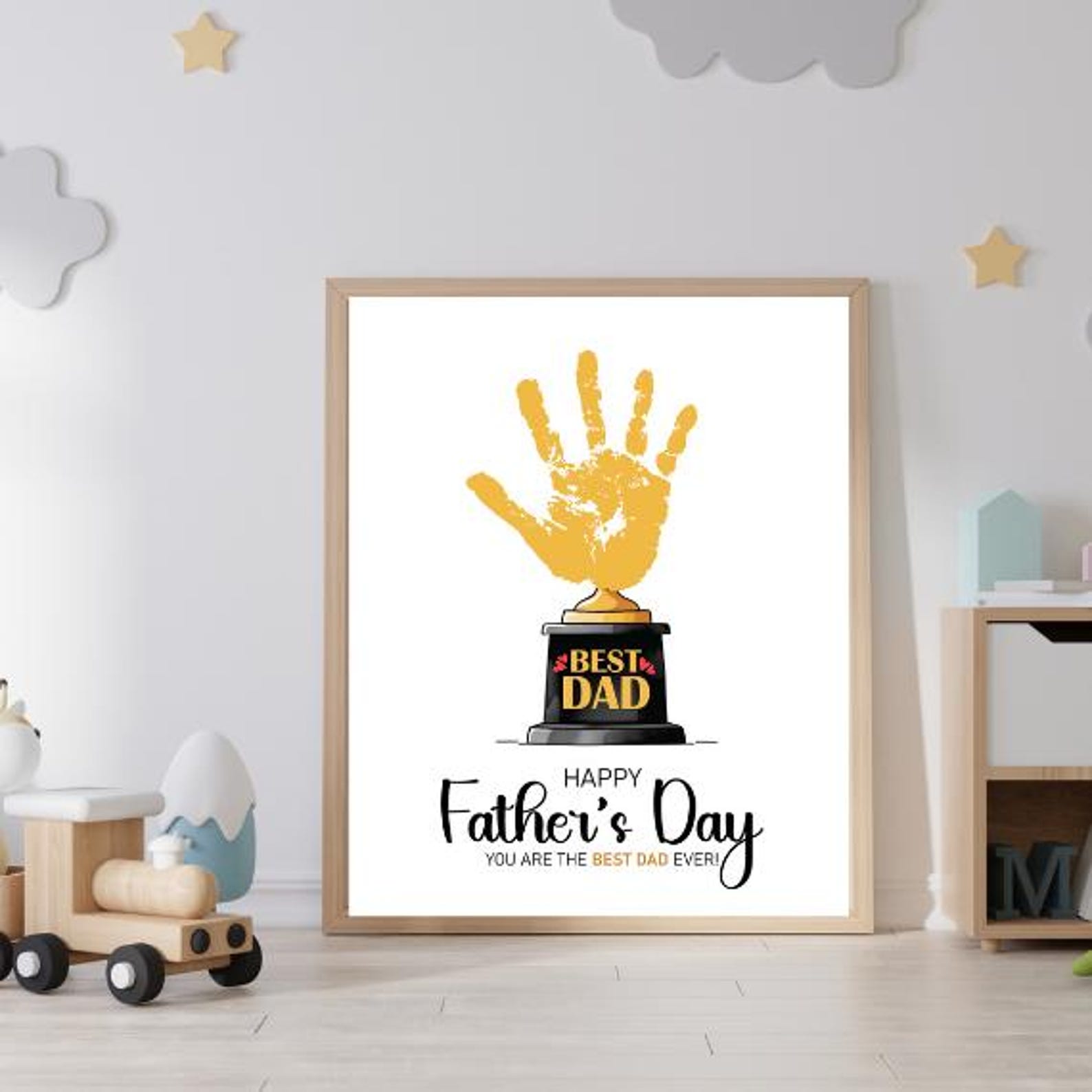 Father’s Day Handprint Gift, Handprint Art, Best Dad Keepsake Handprint ...