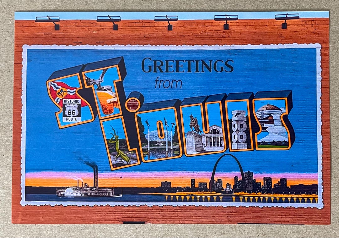 New Postcard 4x6 Greetings From St. Louis Mural at St. Louis MO - Etsy