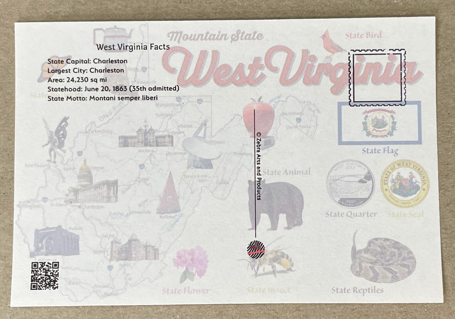 New Postcard 4x6 West Virginia State Map USA 50 States Map Series - Etsy