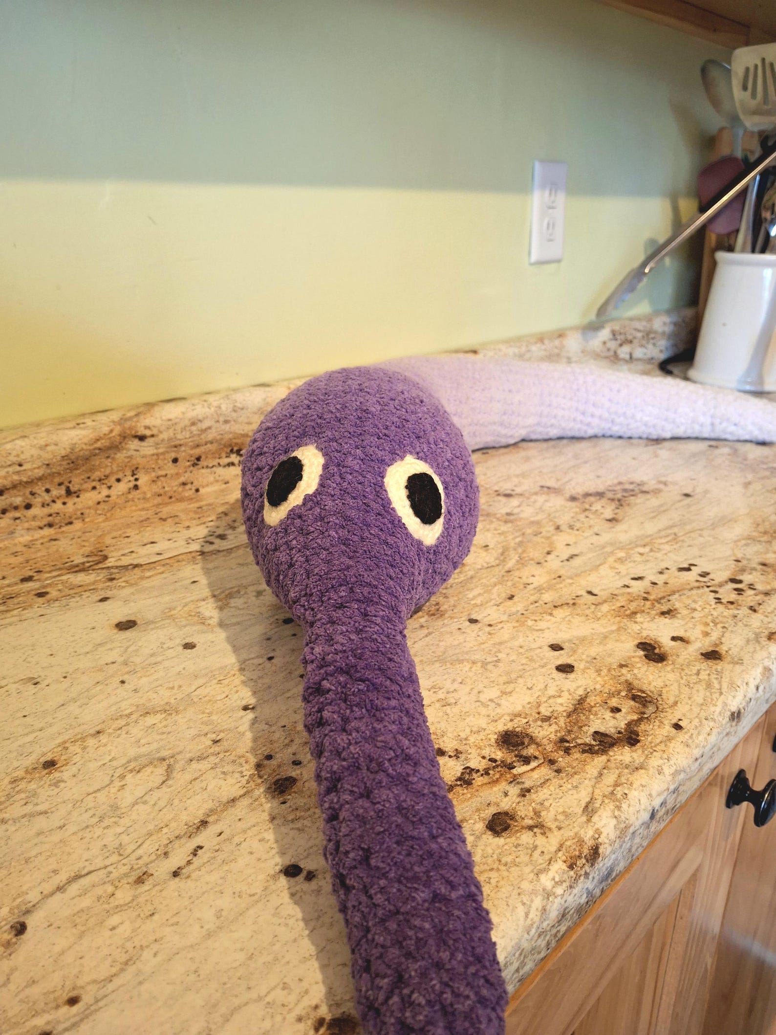 Worm on String, Crochet, Amigurumi, Crochet Worm on String, Silly Gift ...