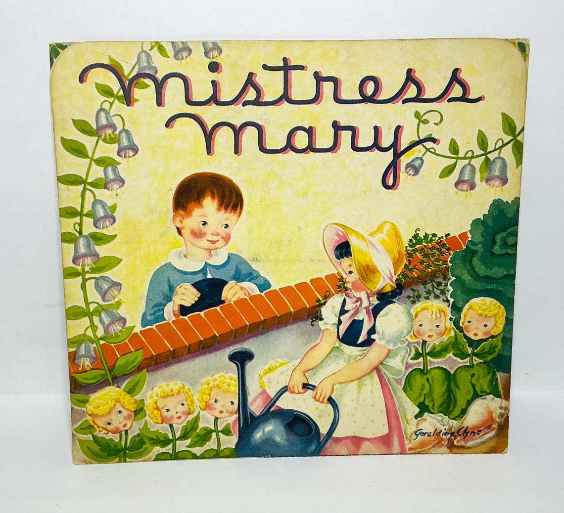 Mistress Mary | Geraldine Clyde | Mid Century Pop-up Book - Etsy