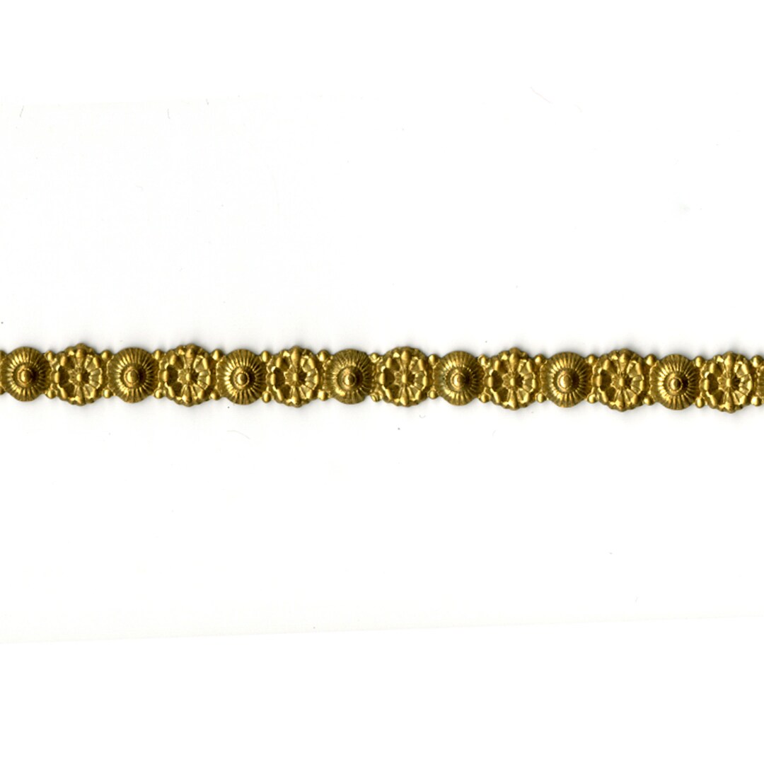 6" of Flower Bead Metal Banding 5/16" Banding Brass Banding Decorative ...