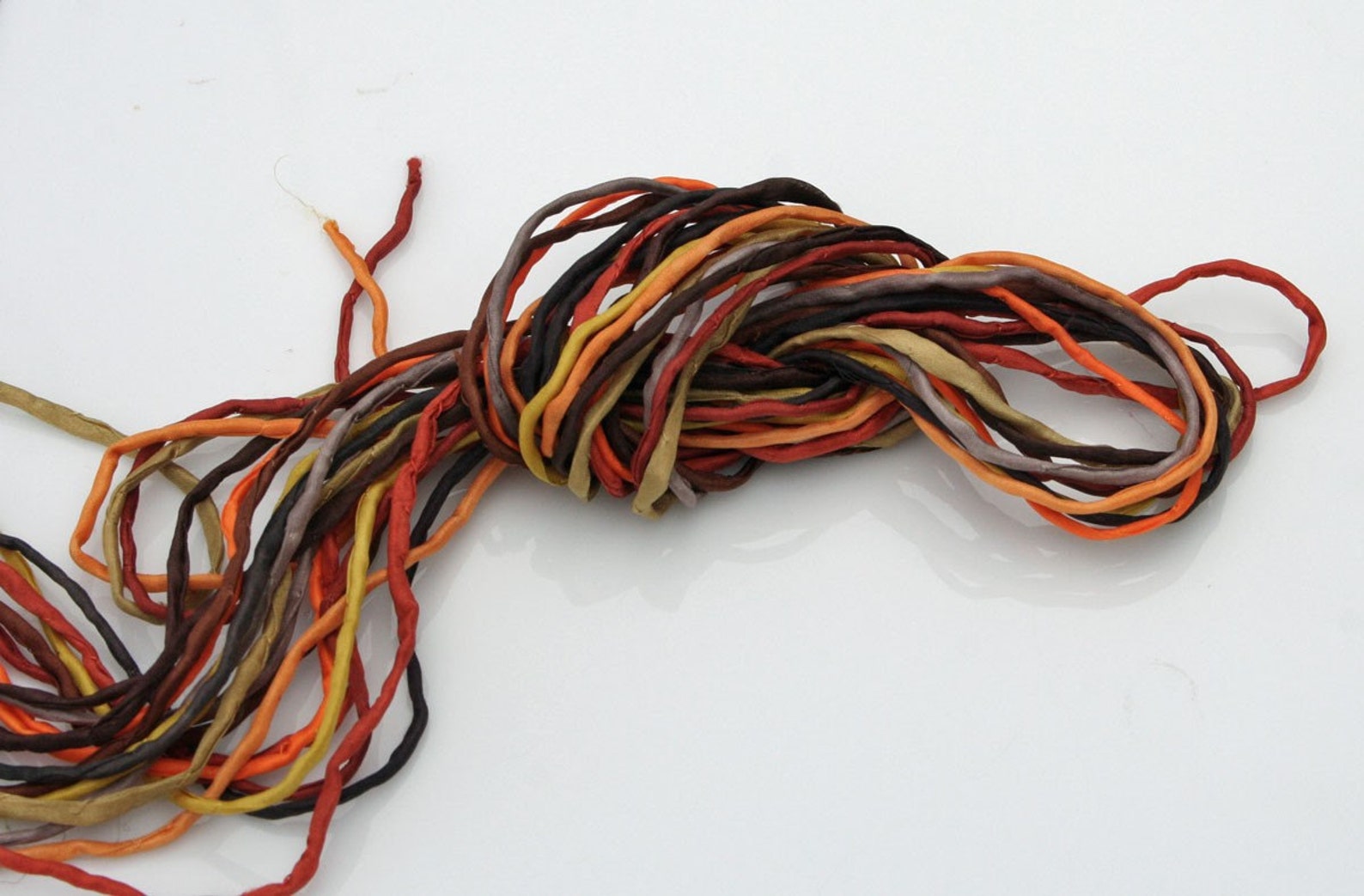 Silk Necklace Cords 10 Ea 2mm Silk Strings Warm Toned Bundle - Etsy