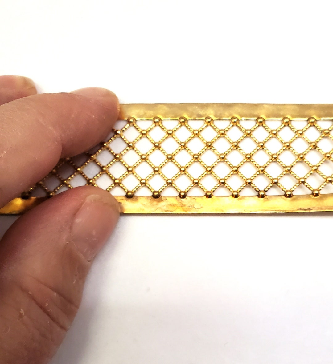 6 Inch of Brass Banding Crosshatch Metal Strip Gallery Wire 3517 - Etsy