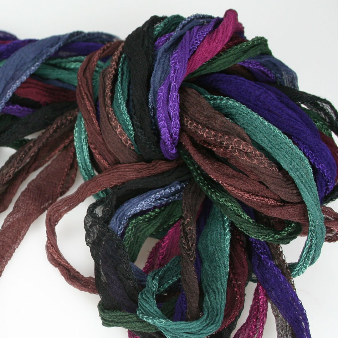 Deep Toned of Fairy Ribbon Hand Dyed Necklace Cord Silk Neck Cord - Etsy