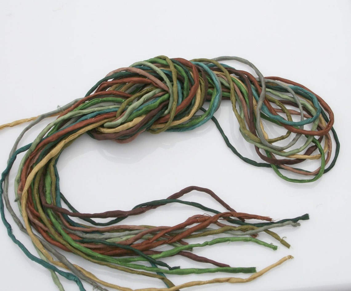 Silk Strings for Jewelry Making 10 Ea 2mm Silk Cord Greens - Etsy