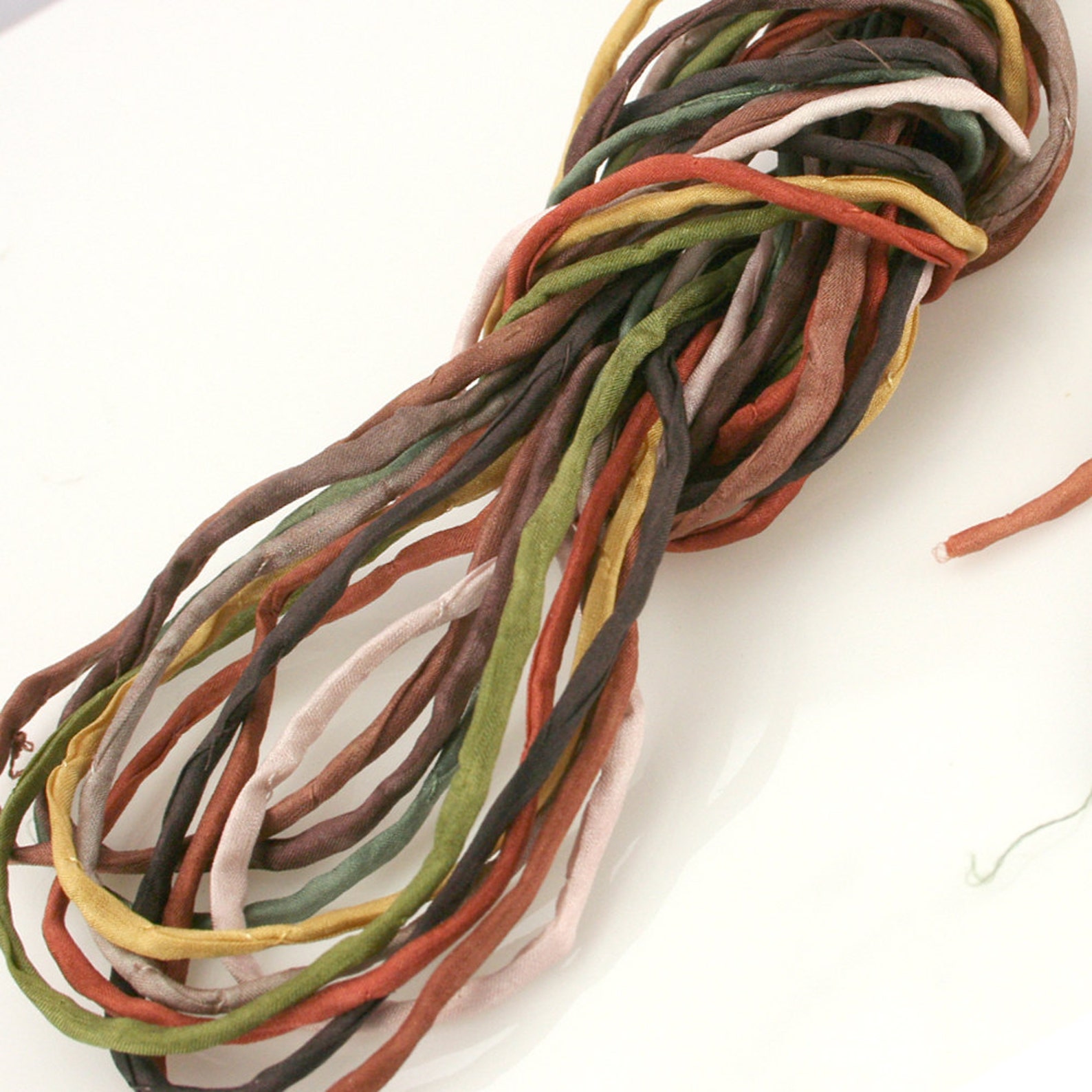 Silk Strings for Jewelry Making 10 Ea 2mm Silk Strings Earths | Etsy