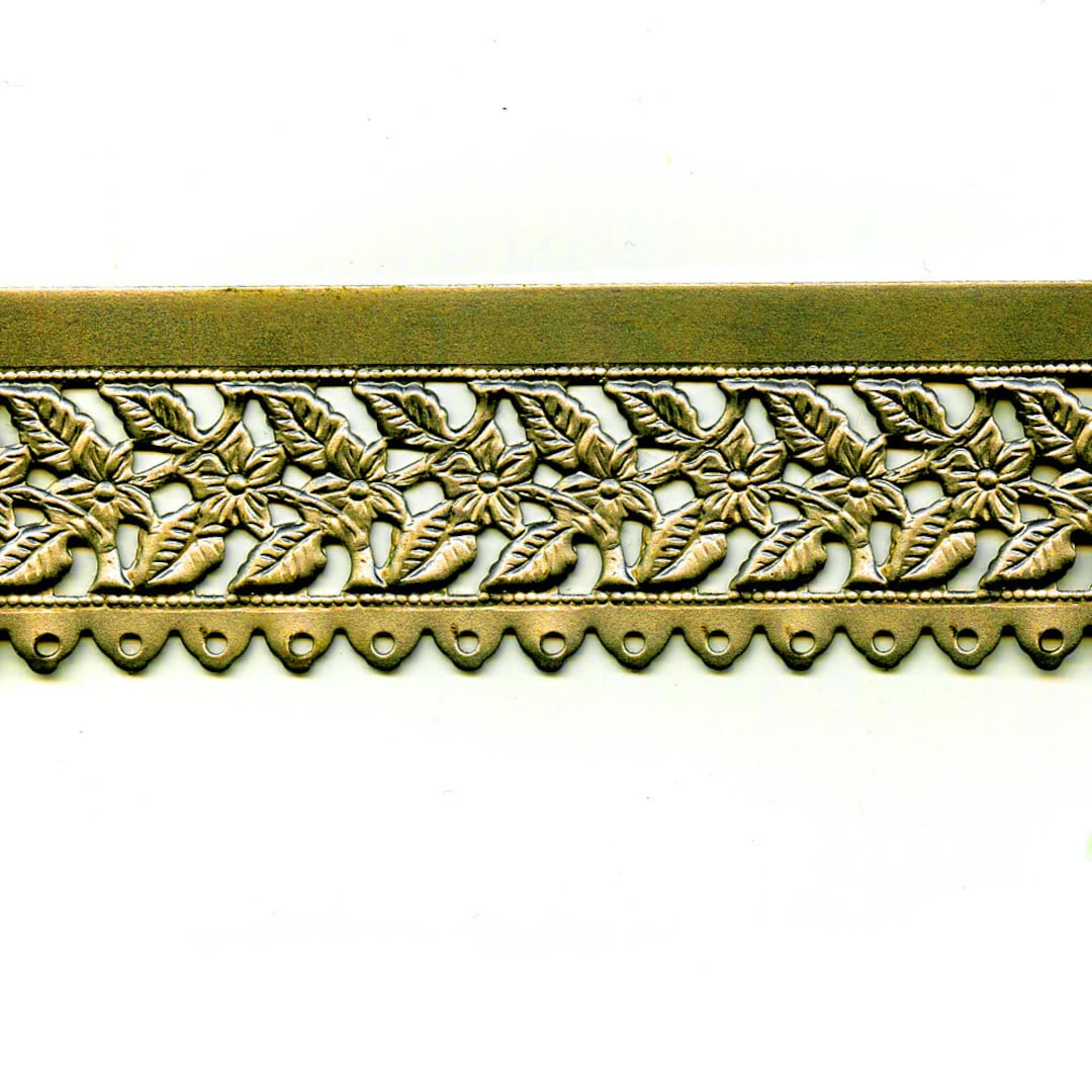 6" Floral/leaves Edging With Holes Brass Banding 6" - Etsy