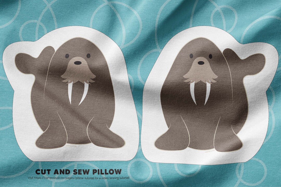 Walrus Ocean Animal Plush. Cut and Sew Pillow. Kids Room Easy DIY ...