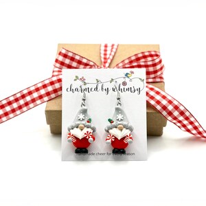 Grey Hat Christmas Gnome Dangle Earrings - Etsy