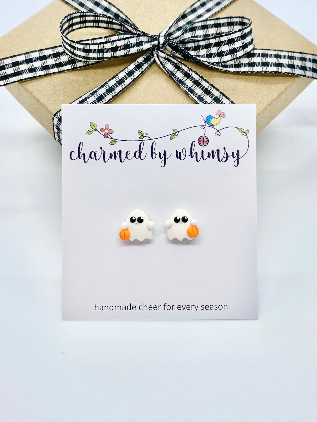 Mini Halloween Ghost Post Earrings - Etsy