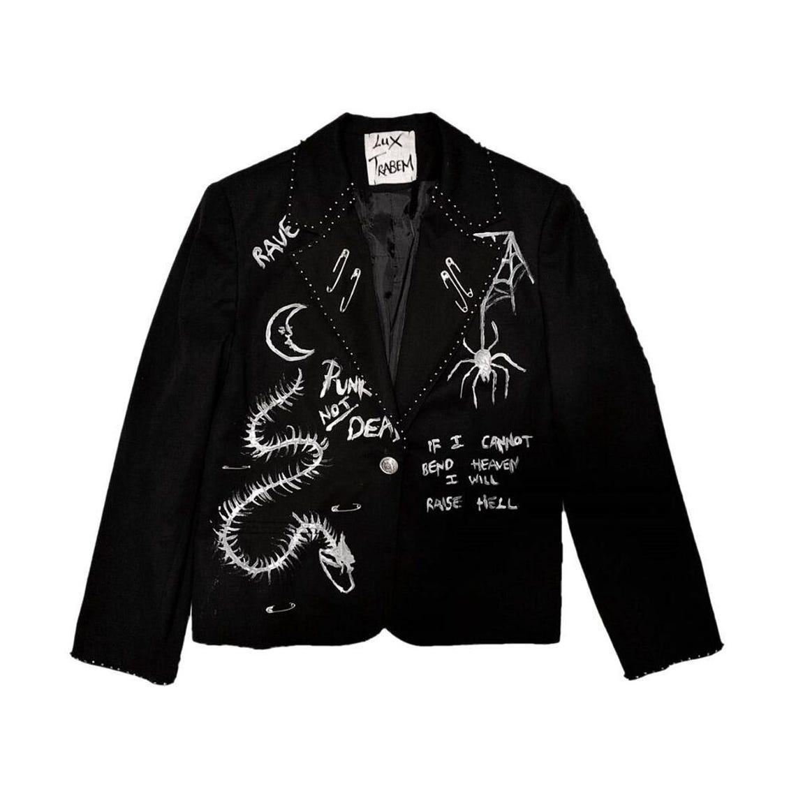 Custom Women Punk Rock Black Blazer Jacket Goth Clothing - Etsy