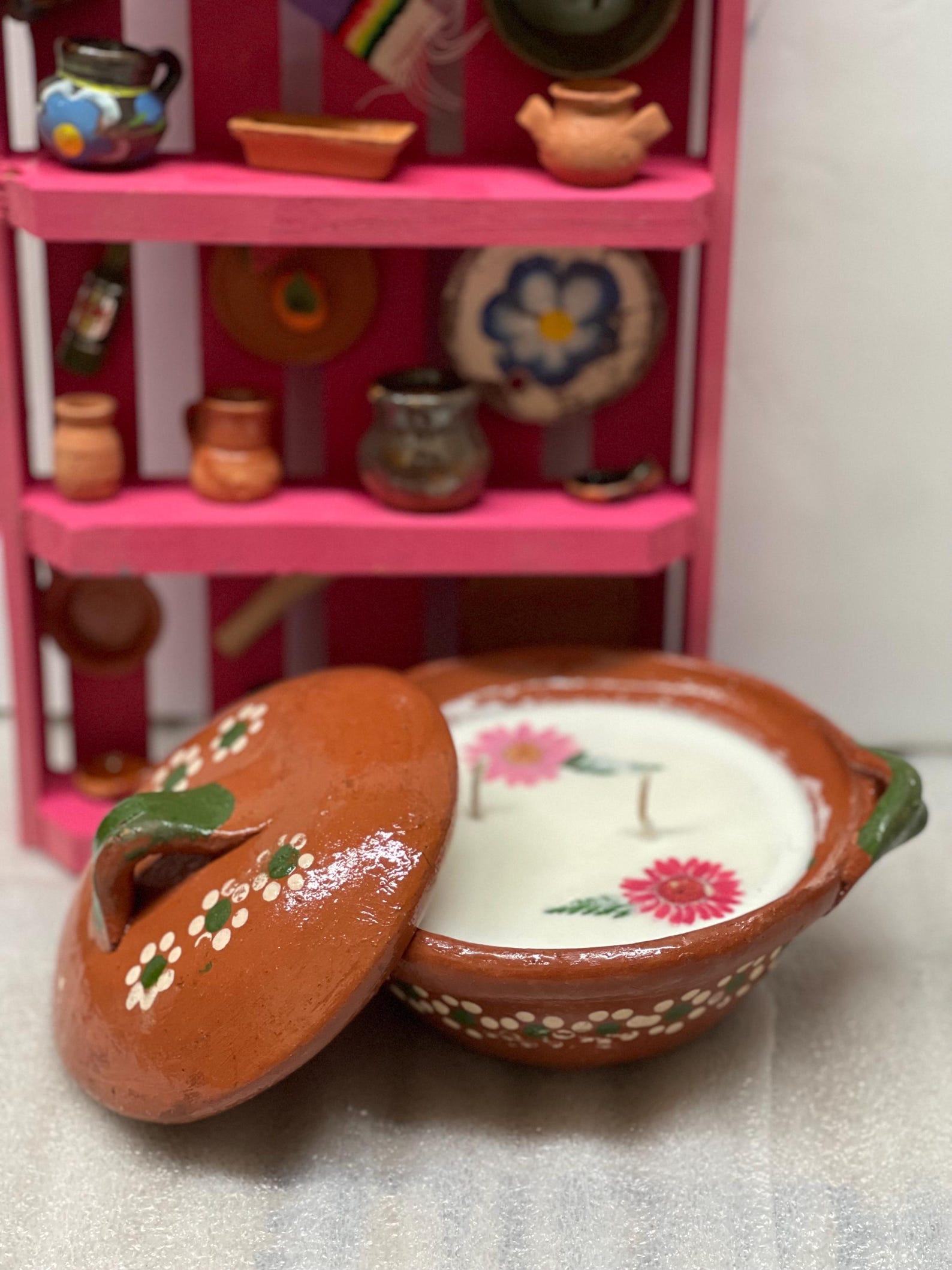 Mexican Cazuelita Scented Candle.cazuelita De Barro Candle. Organic Soy ...