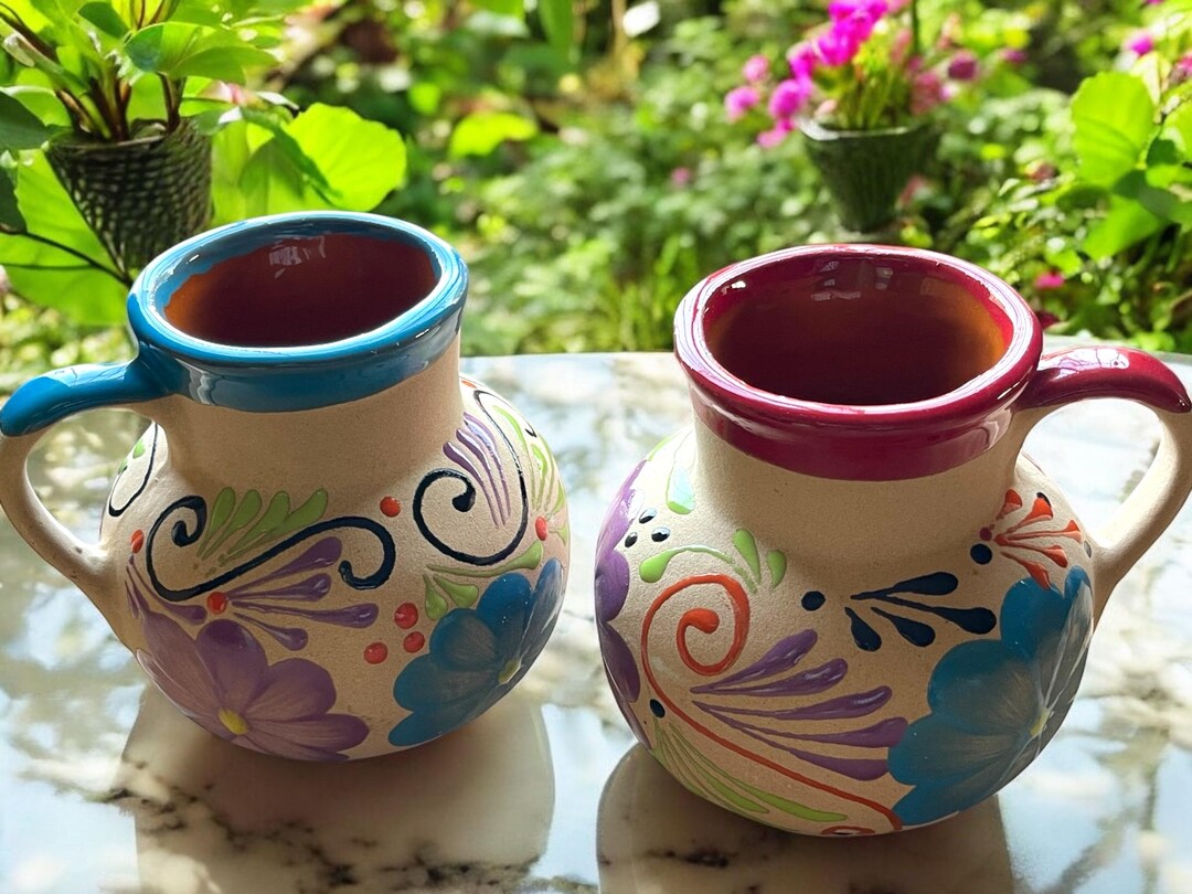 Mexican-michoacan Flower Vase.jarro Flower Vase, Hand Painted. Mexican ...