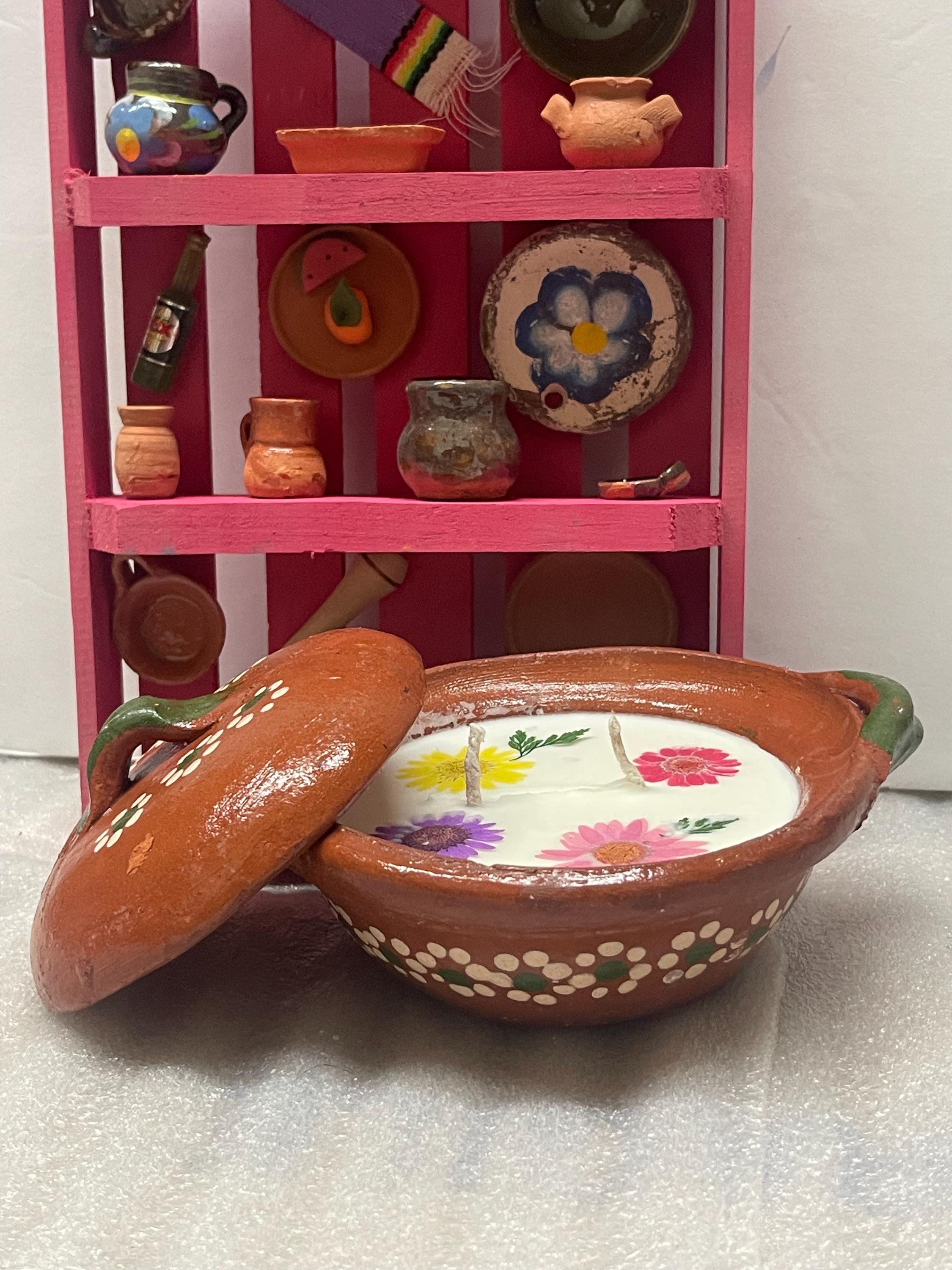 Mexican Cazuelita Scented Candle.cazuelita De Barro Candle. Organic Soy ...