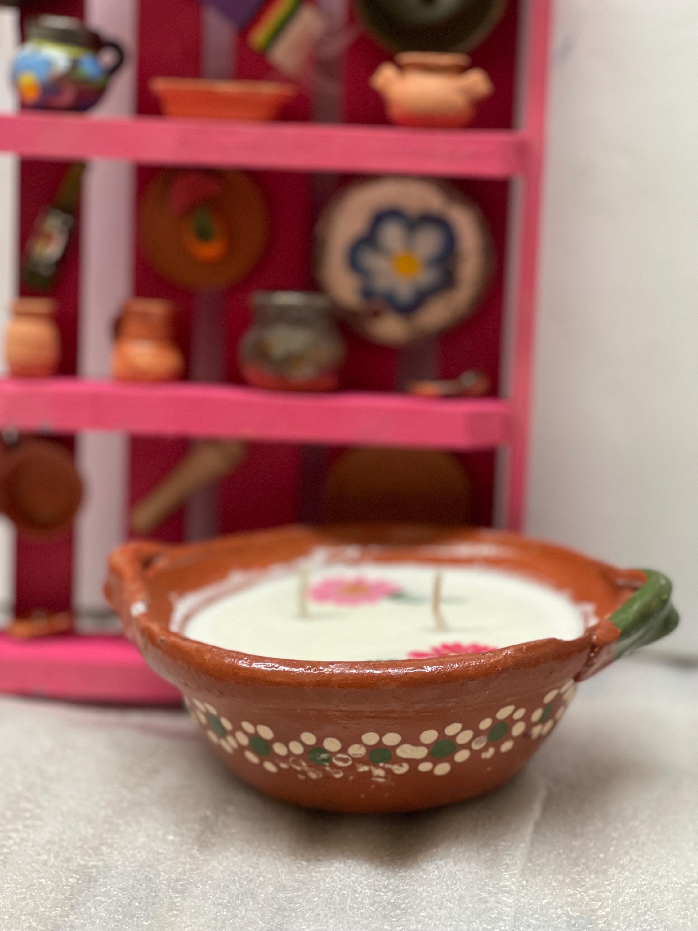 Mexican Cazuelita Scented Candle.cazuelita De Barro Candle. Organic Soy ...