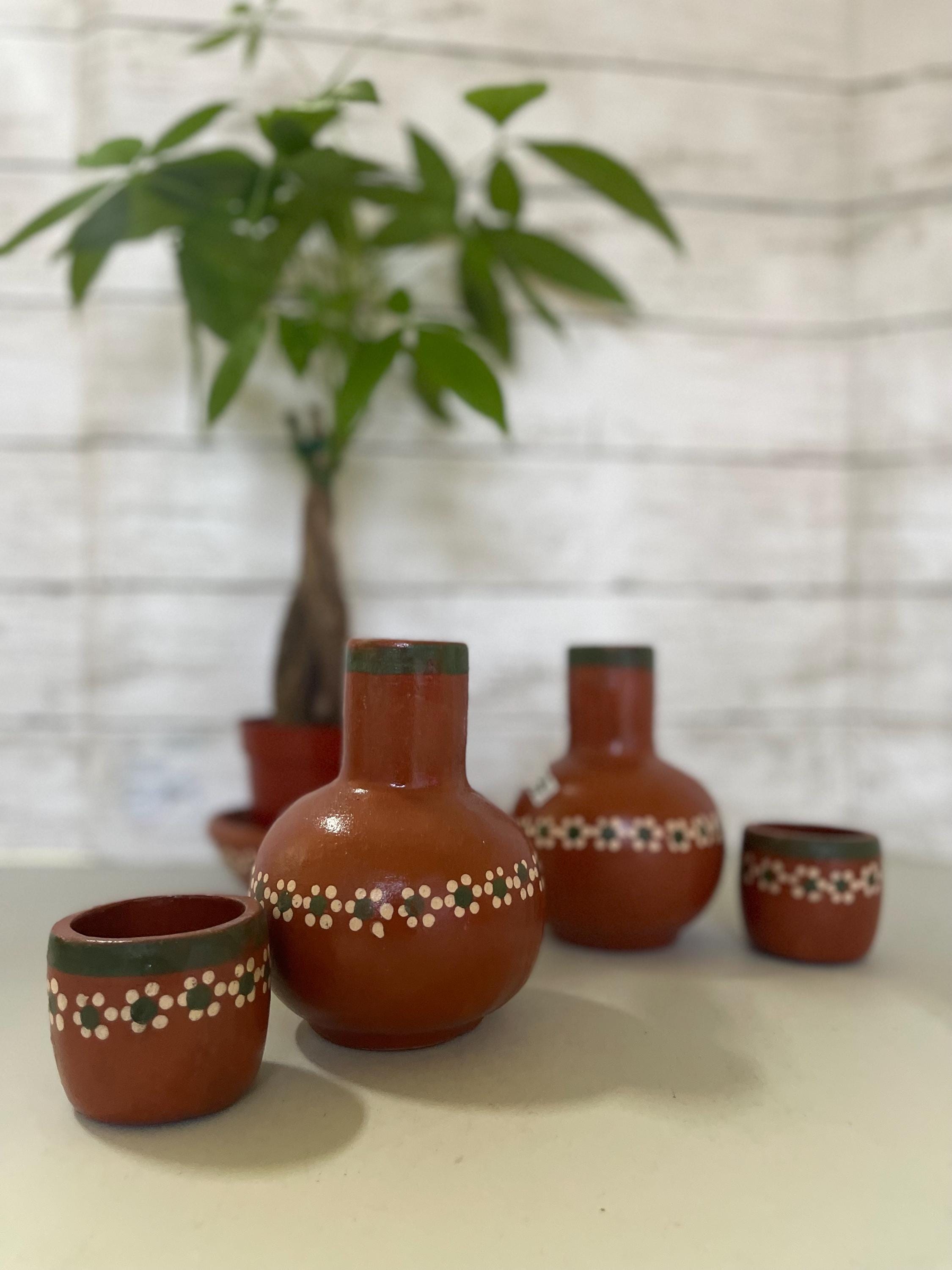 Mini Flower Vase & Water Decanter/terracotta Water Carafe/mini Botellon ...