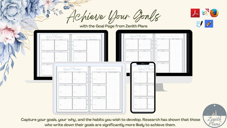 Goal Setting Template, Goal Tracker, Goal Planning, Goal Planner, Goal ...