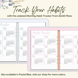 12-month Digital & Printable Habit Tracking PDF, Undated Tracking Sheet ...
