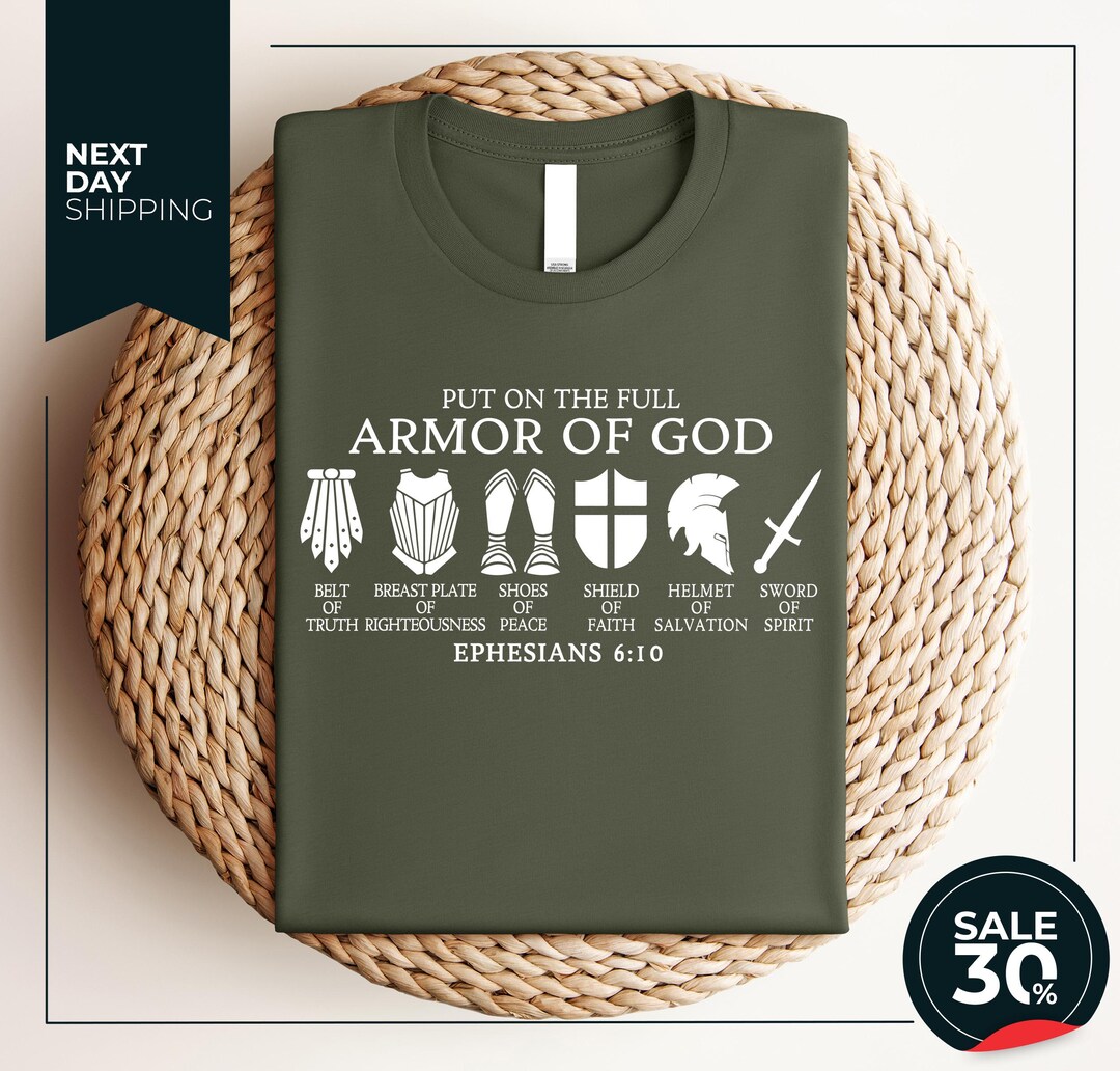 Put on the Full Armor of God Shirt | Christian Gifts | Catholic Shirt ...
