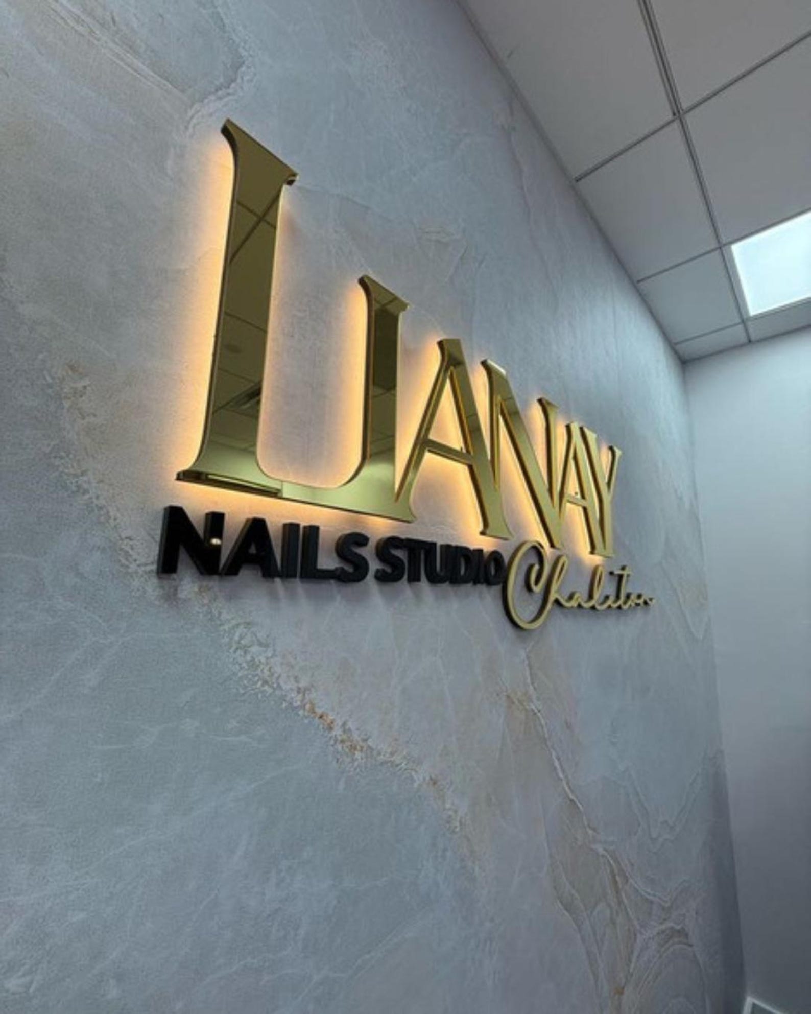 Salon Sign, Illuminated Business Sign, Custom Logo Sign, Metal Backlit ...