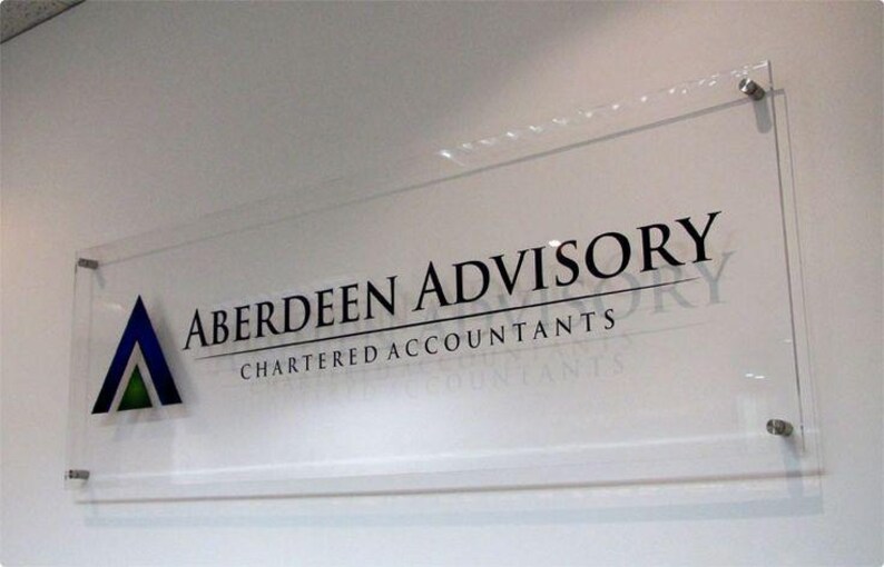 Acrylic Rectangular Business Logo Signs, Unique Wall and Door Office ...