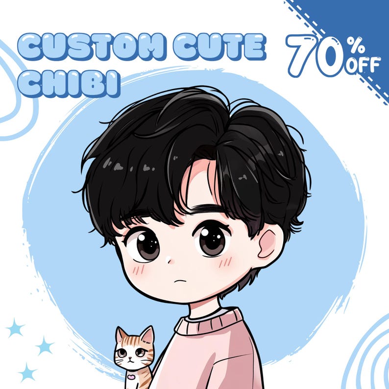 Custom Chibi Anime Portrait Cute Chibi Character, Custom Kawaii ...