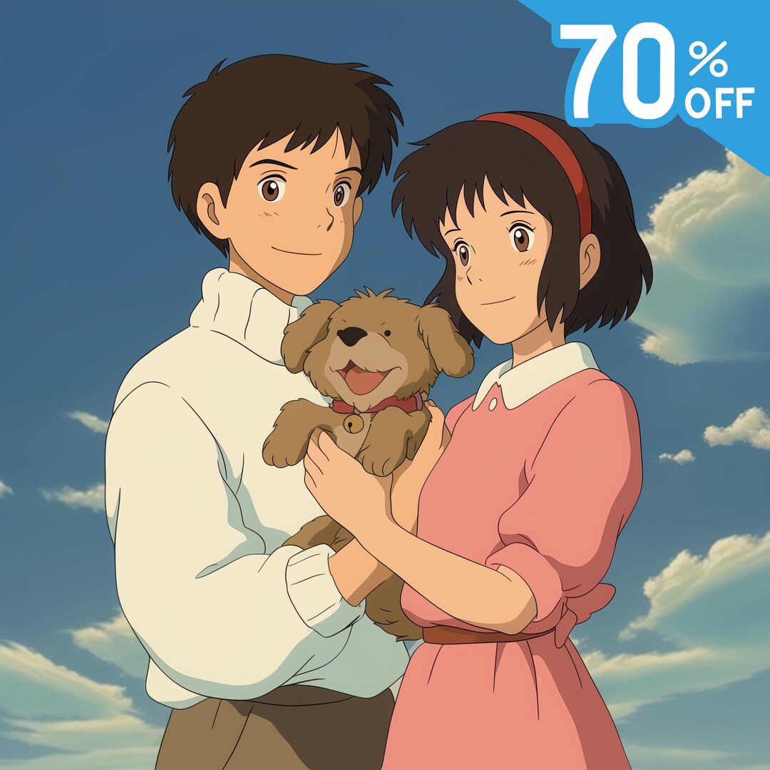 Custom Anime Potrait, Ghibli Style, Ghibli Anime, Anime Potrait, Couple ...