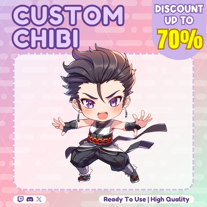 Custom Chibi Anime Chibi Character Chibi Logo Cute Chibi Chibi Emotes ...