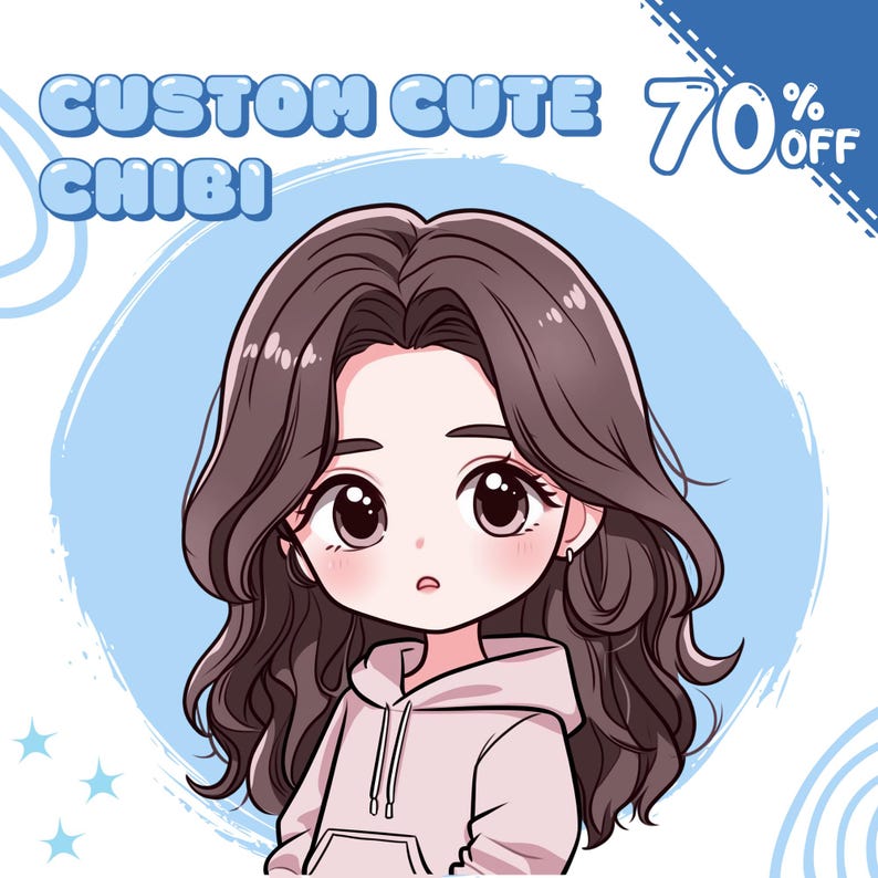 Custom Chibi Anime Portrait Cute Chibi Character, Custom Kawaii ...