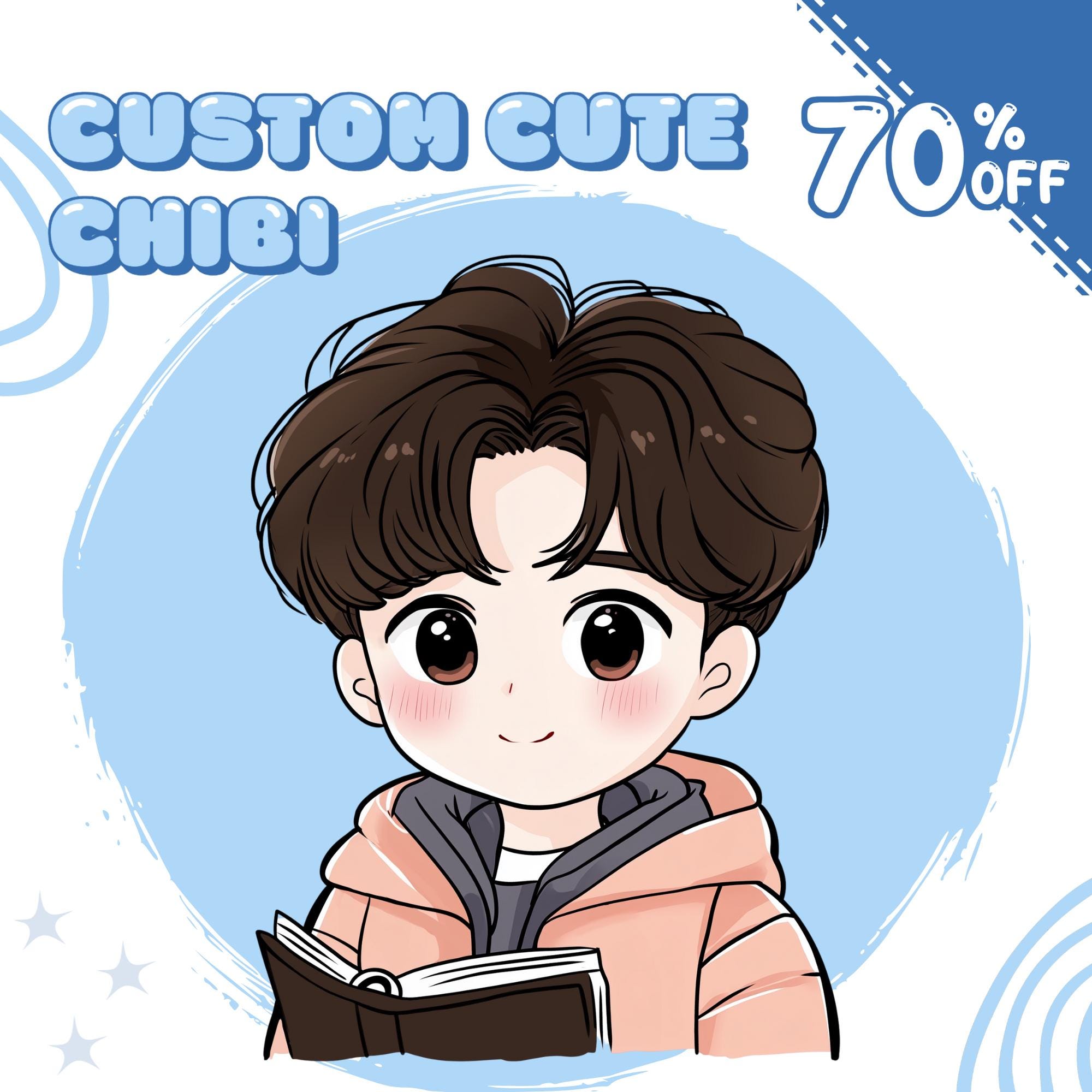 Custom Chibi Anime Portrait Cute Chibi Character, Custom Kawaii ...