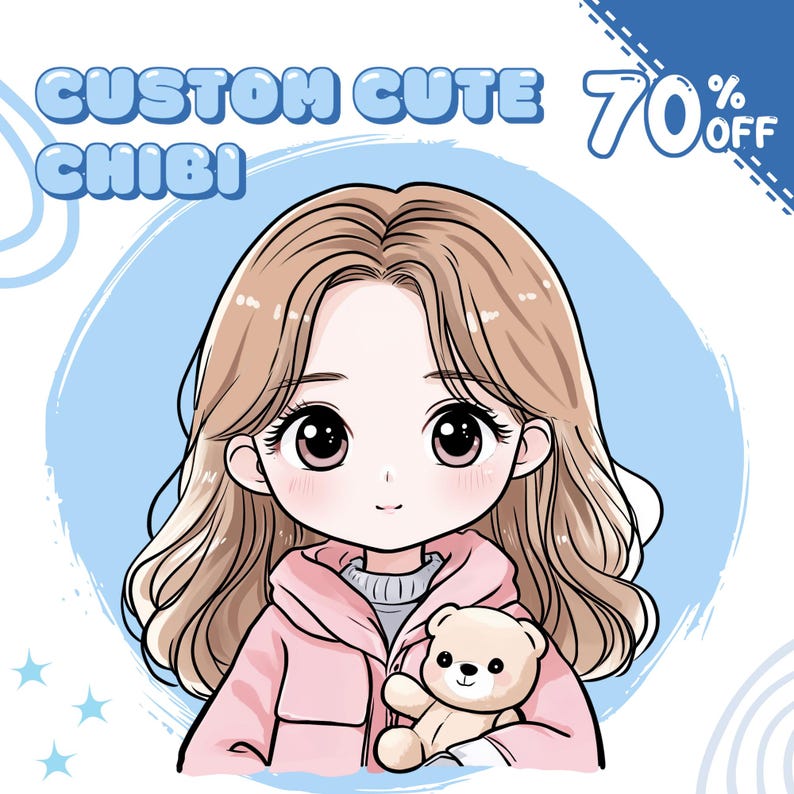 Custom Chibi Anime Portrait Cute Chibi Character, Custom Kawaii ...