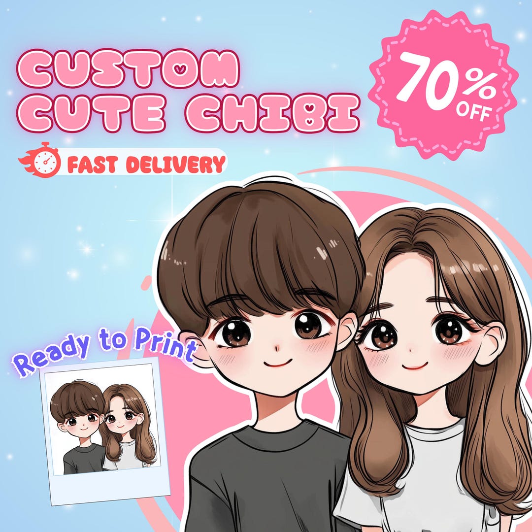 Custom Chibi Portrait, Cute Chibi Character, Kawaii Chibi, Chibi ...