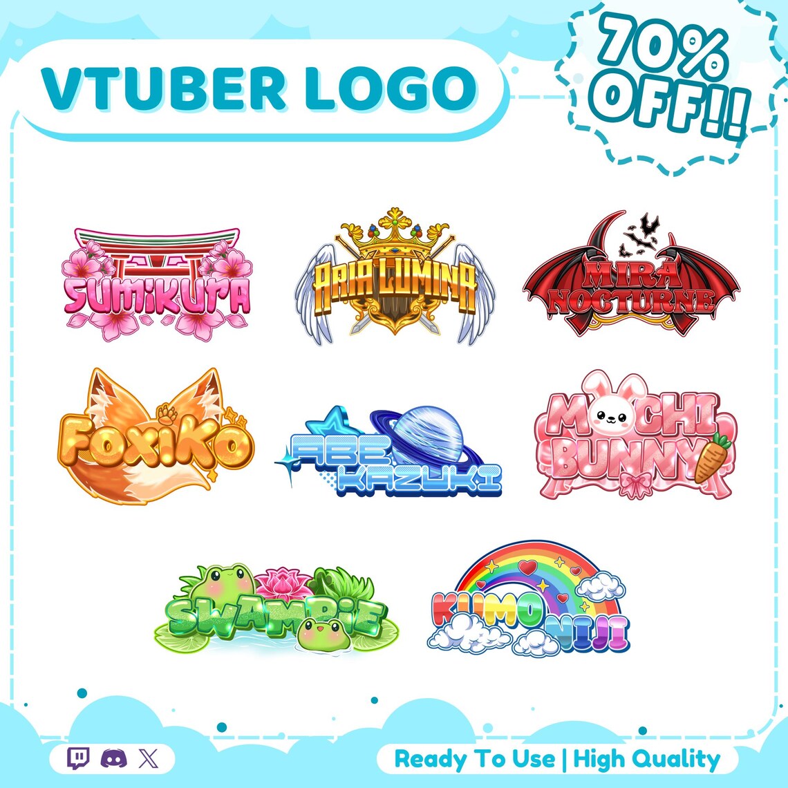 Custom Vtuber Logo Vtuber Logo, Custom Vtuber Logo Commission, Kawaii ...