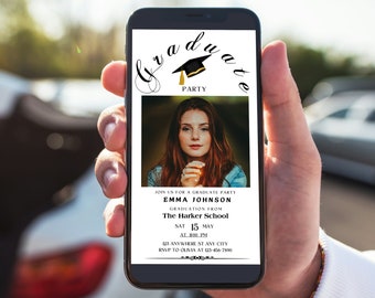 Electronic Graduation Invitation Editable Template College Grad ...