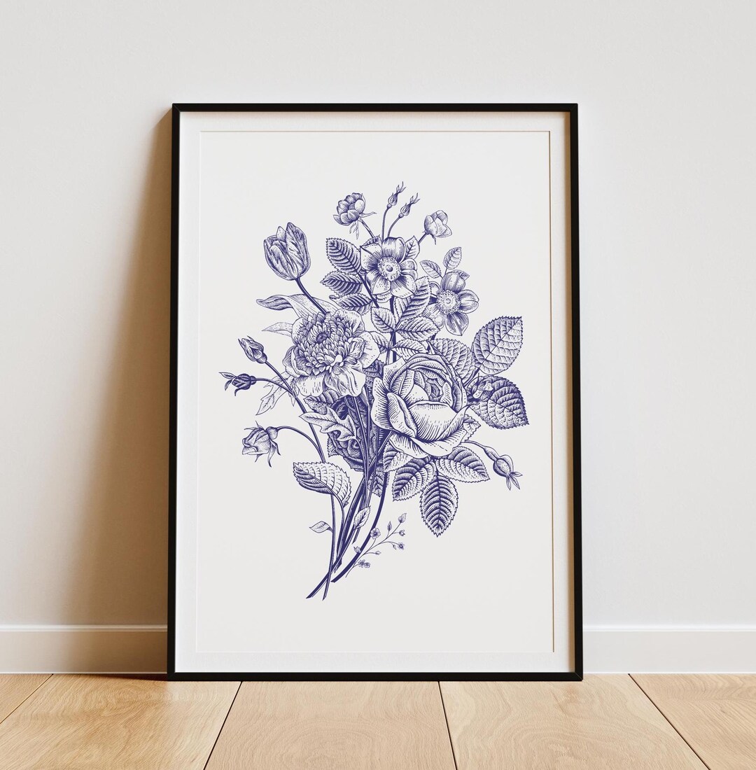 Charming Floral Design Vintage Poster Instant Download Flower Market ...