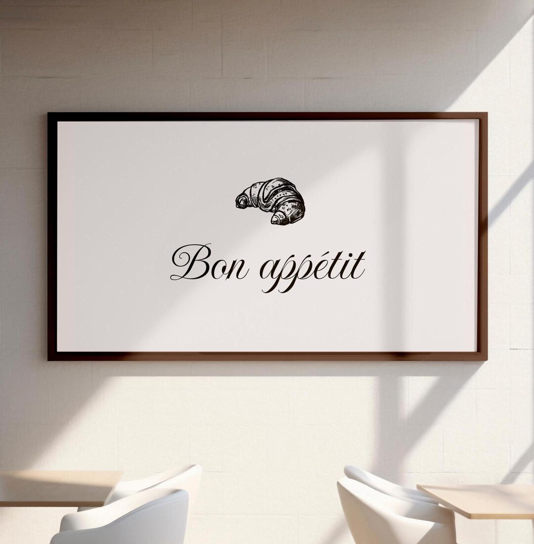 Minimalist Croissant Poster French Quote Food Illustration Printable ...