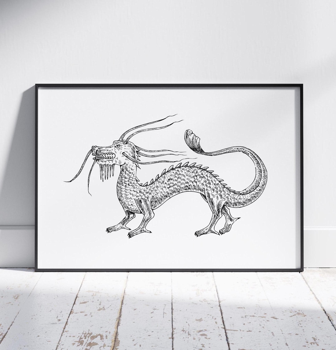 Vintage Chinese Dragon Printable Poster Asian Inspired Wall Art ...