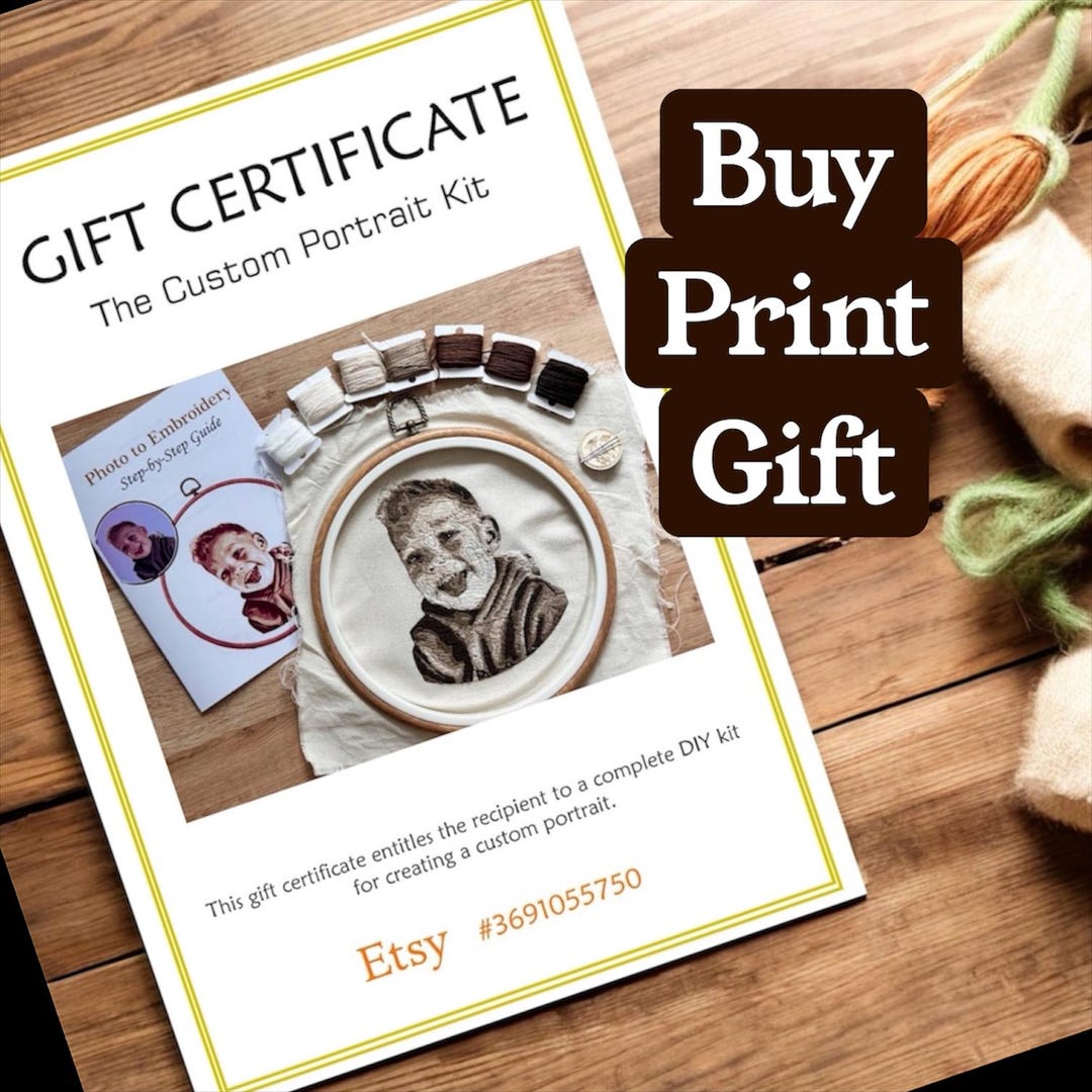Gift Certificate Custom Embroidery KIT - Etsy