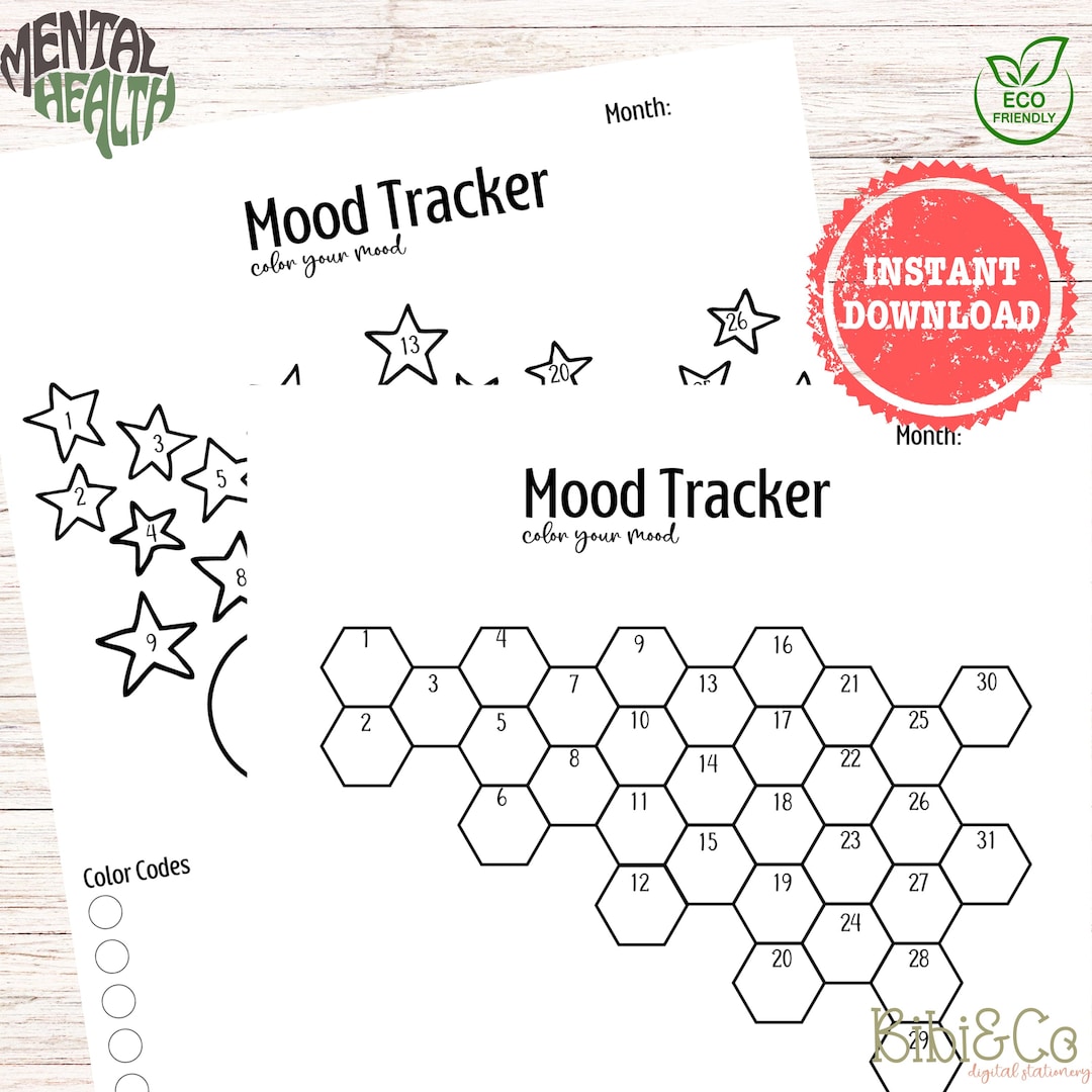 Printable Mood Tracker Bundle, Emotion Tracker, Triggers Tracker, Mood ...