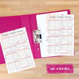 Expense Tracker Printable Budget Sheets Filled-in & Blank Budget ...