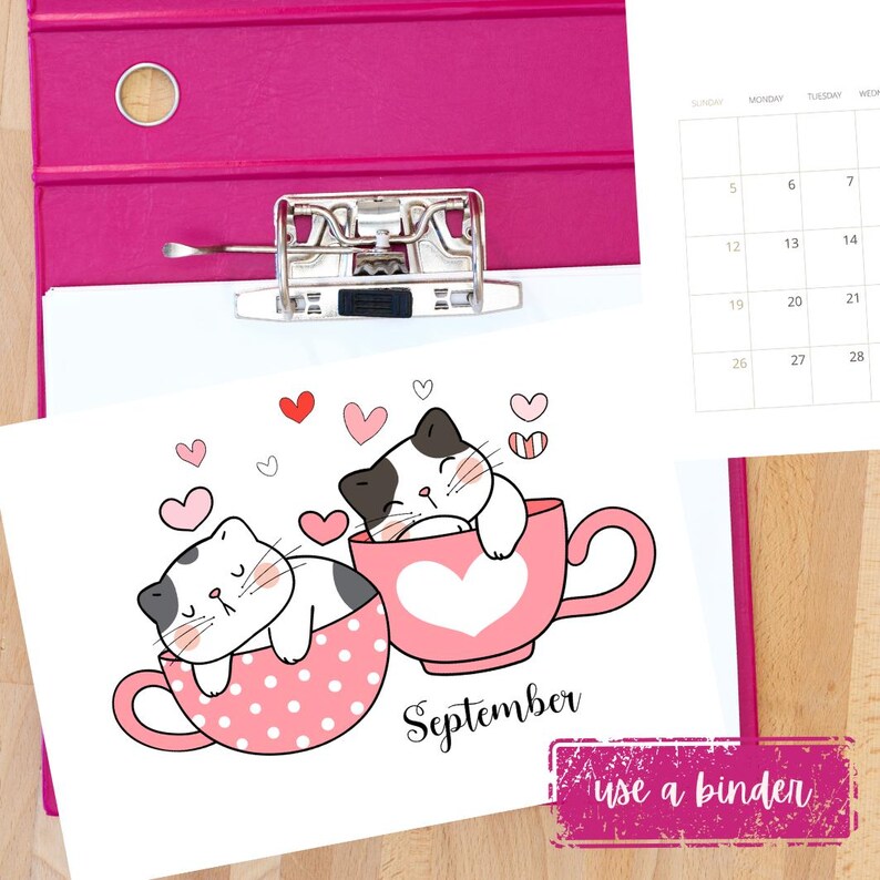 2025 Cute Cats Wall Calendar| Printable Calendar| Adorable Cat-themed ...