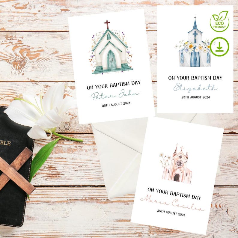 Personalized Baptism Card, Custom Name Baptism Card, Grandson Baptism ...